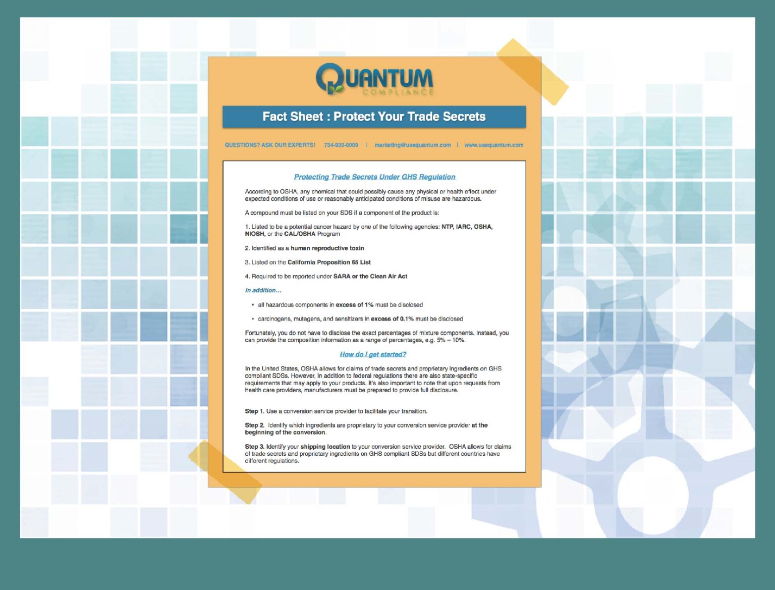 July Issue No. 3 - Fact sheet: Protect Your Trade Secrets - Quantum ...